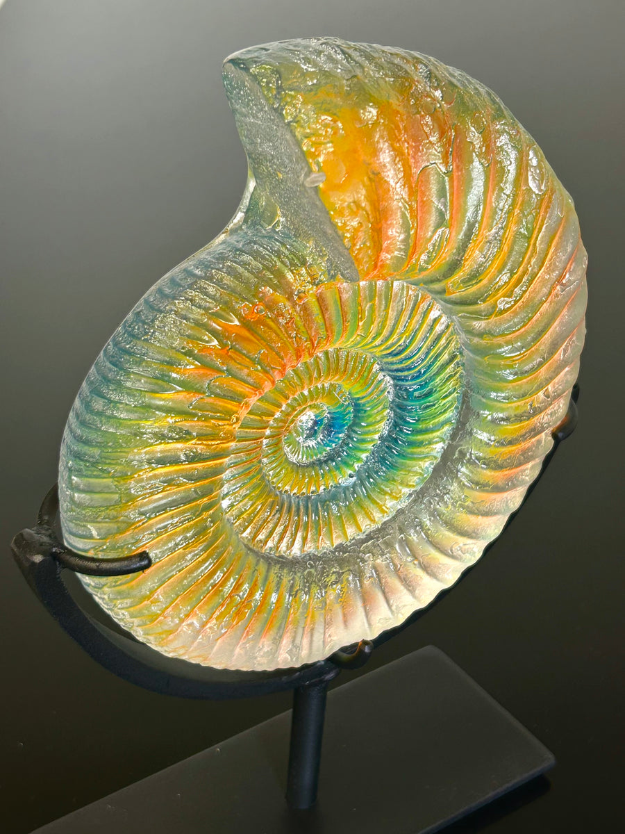 Fire Ammonite Sculpture – Shop J Sinkus Glass